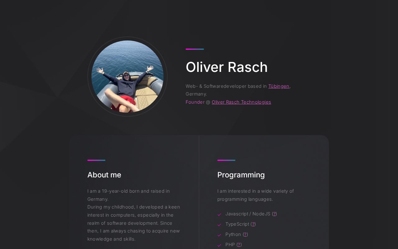 Oliver Rasch | Softwaredeveloper based in Germany
